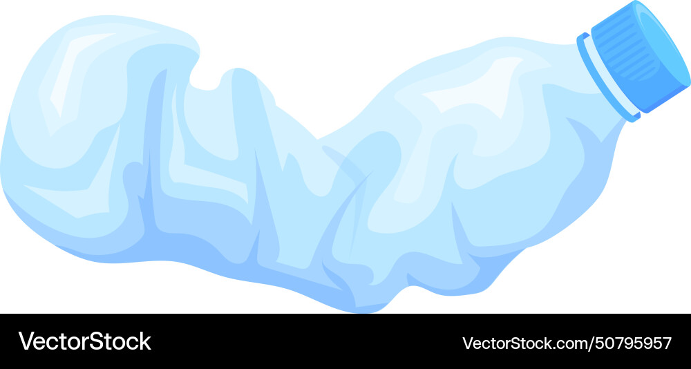 Broken bottle trash plastic waste cartoon icon Vector Image