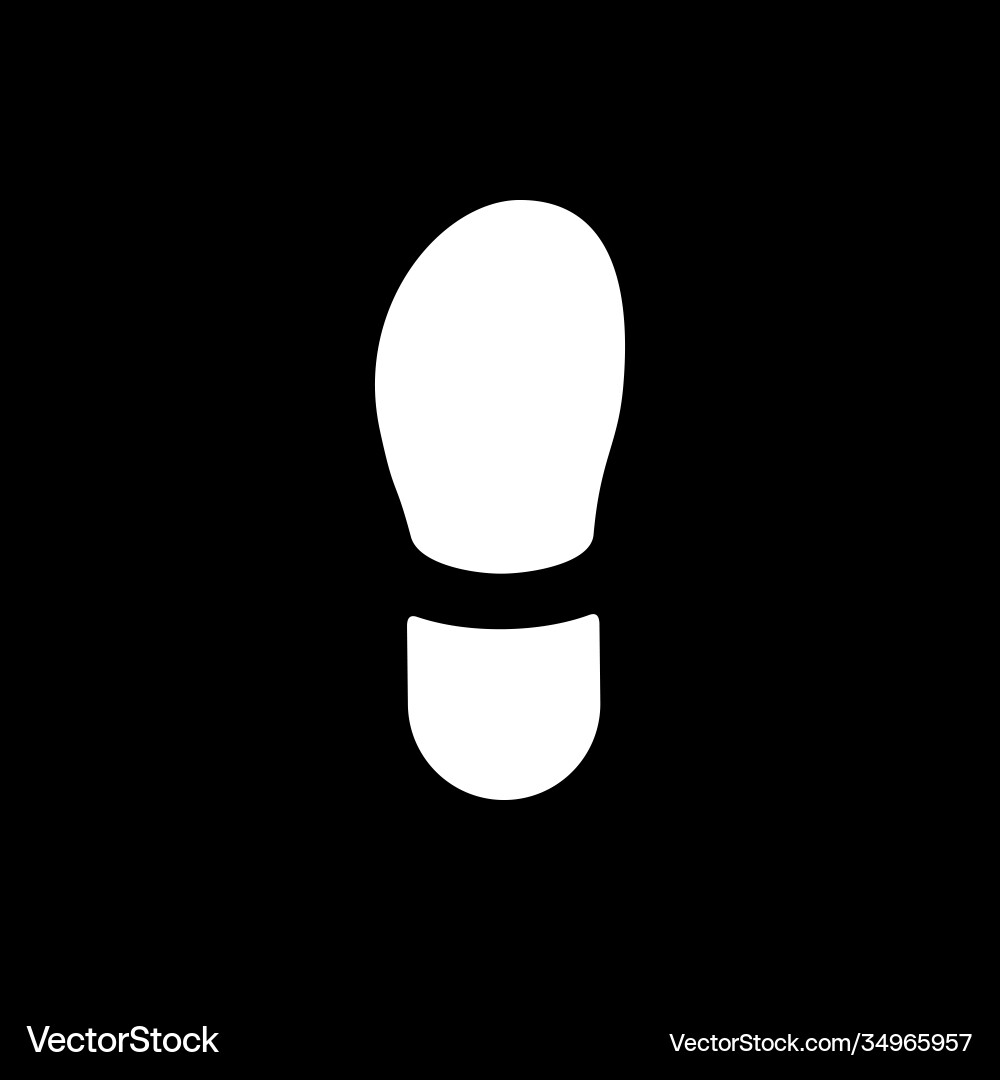 Footstep icon or footprint silhouette Royalty Free Vector