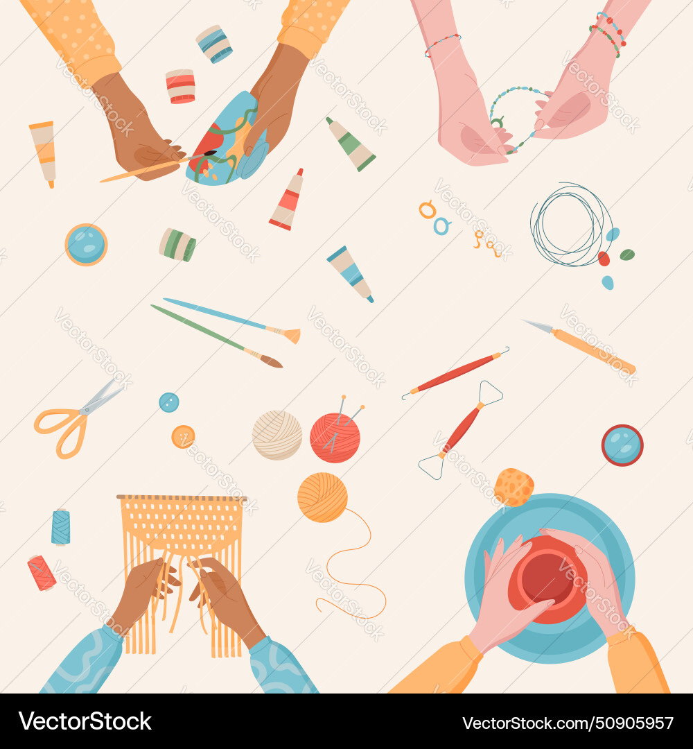 Handicraft diy art class activity Royalty Free Vector Image