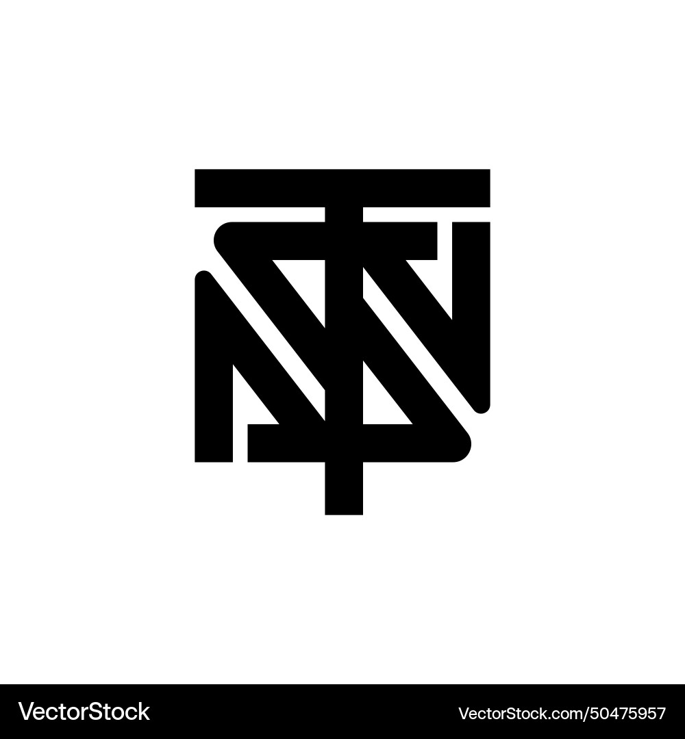 Initial modern monogram letter tsn nts logo design