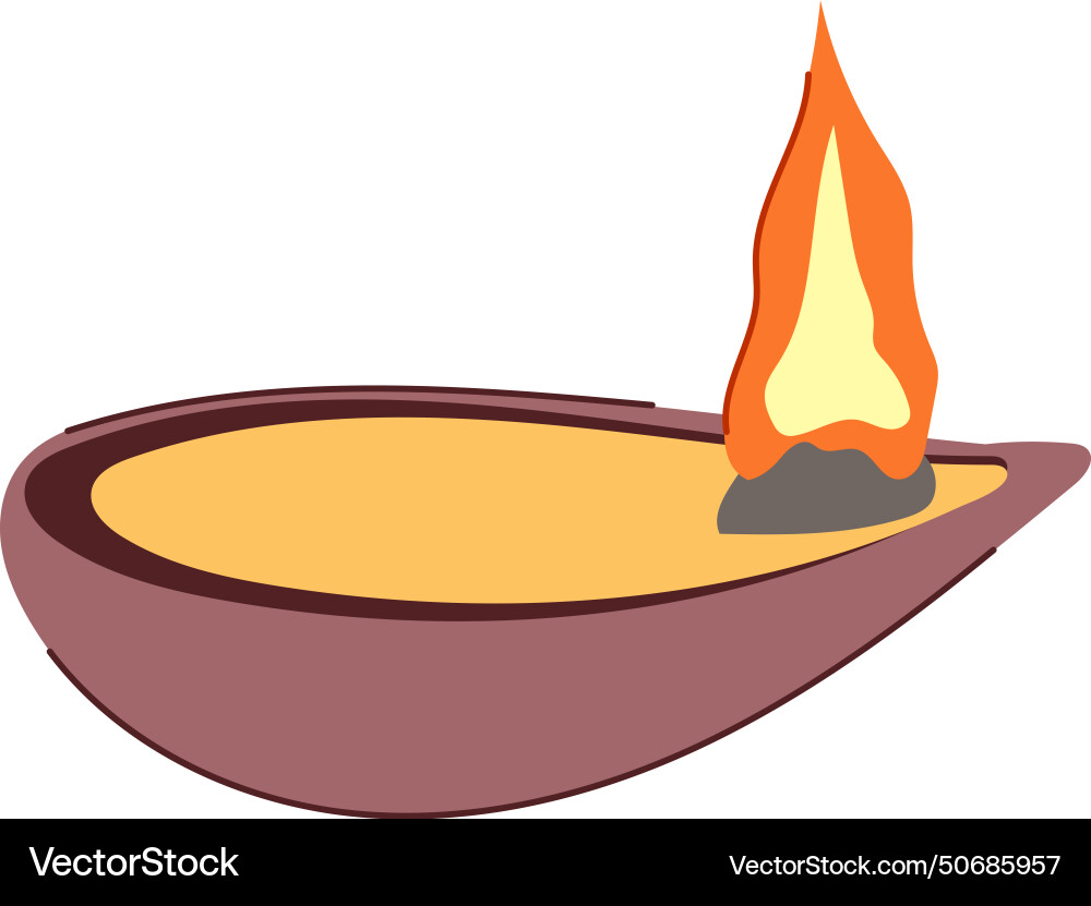 Light diwali lamp cartoon Royalty Free Vector Image