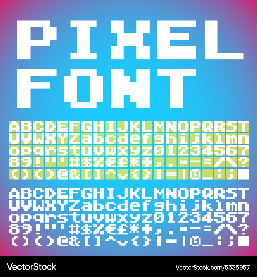 Pixel font Royalty Free Vector Image - VectorStock