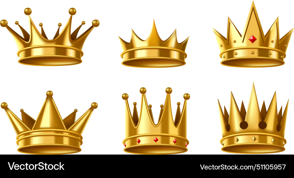 Royal golden crown monarchy wealth and power Vector Image