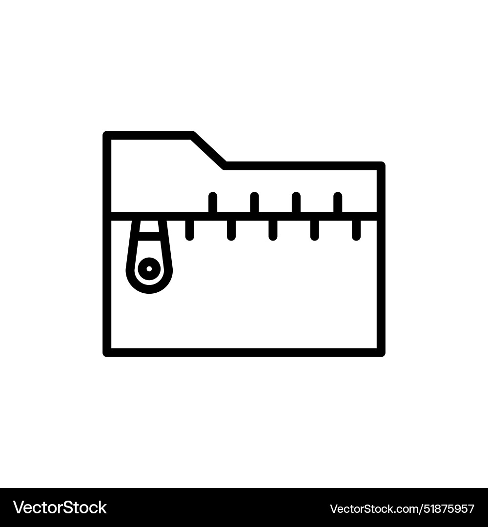 Zip folder icon outline flat Royalty Free Vector Image