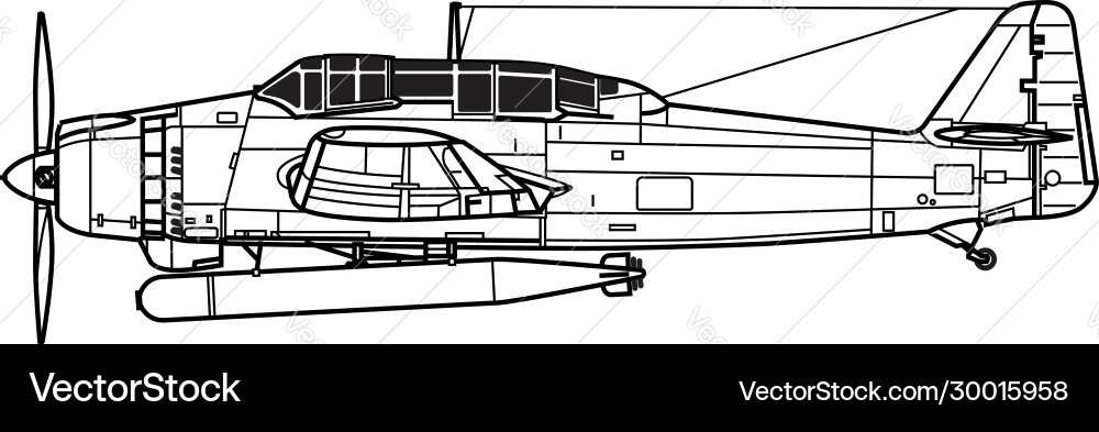 Aichi b7a ryusei grace Royalty Free Vector Image