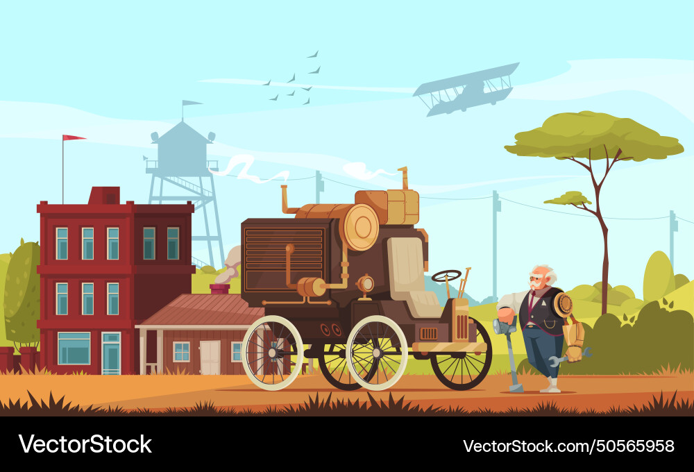 Cartoon steampunk Royalty Free Vector Image - VectorStock
