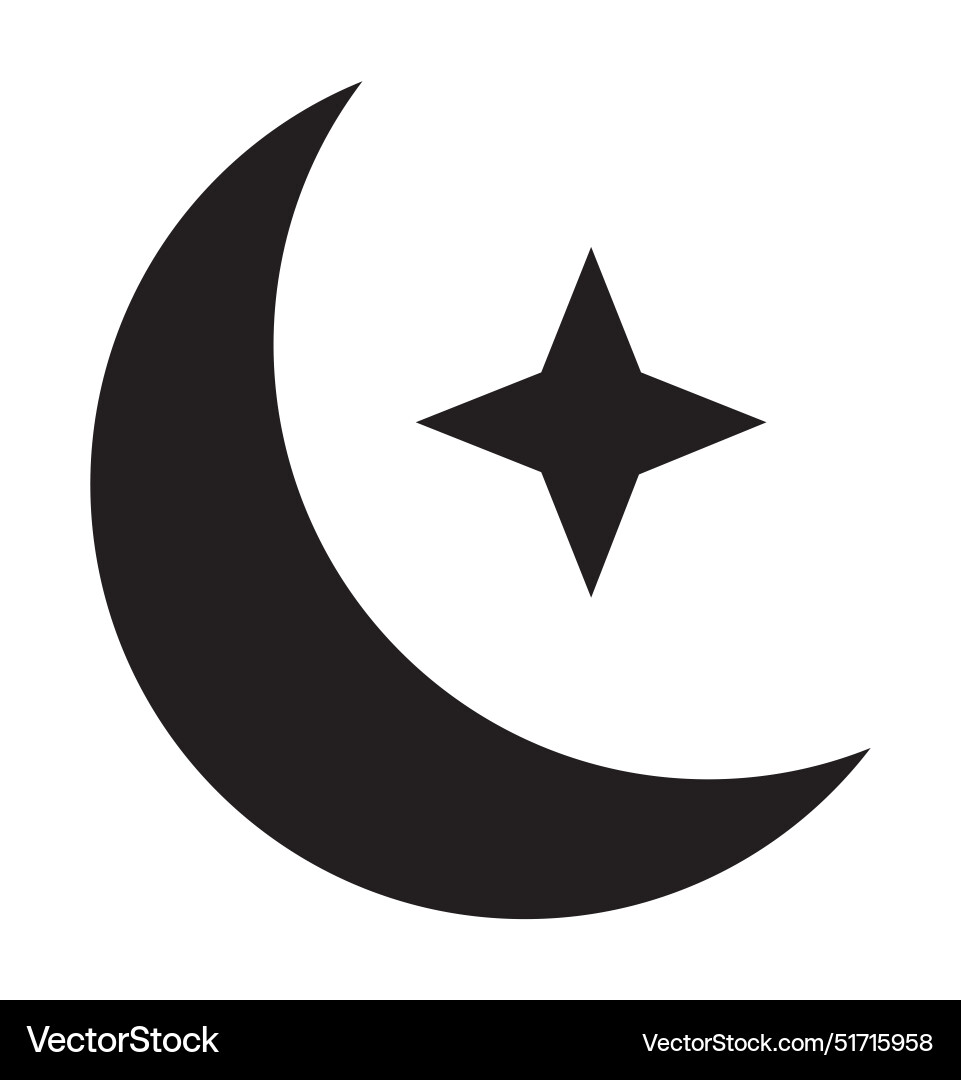 Crescent moon and star Royalty Free Vector Image