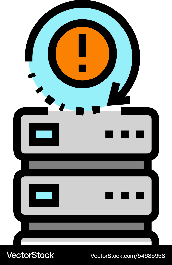 Disaster recovery data center color icon Vector Image
