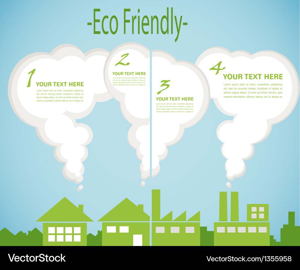 Factory pollution vs green city environment Vector Image