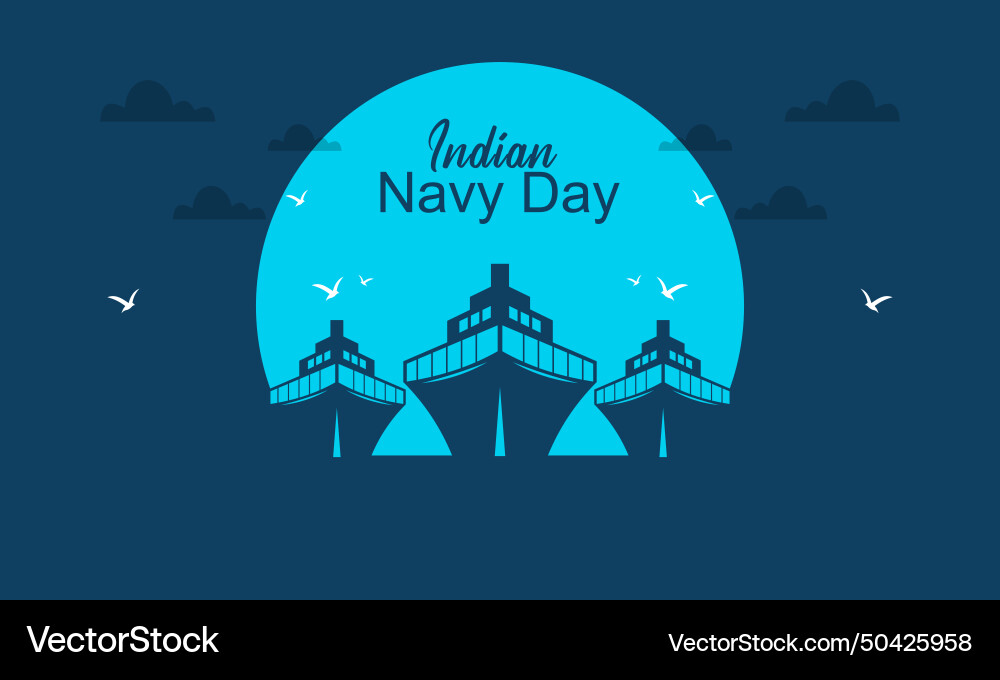 Indian navy day 4 december template Royalty Free Vector