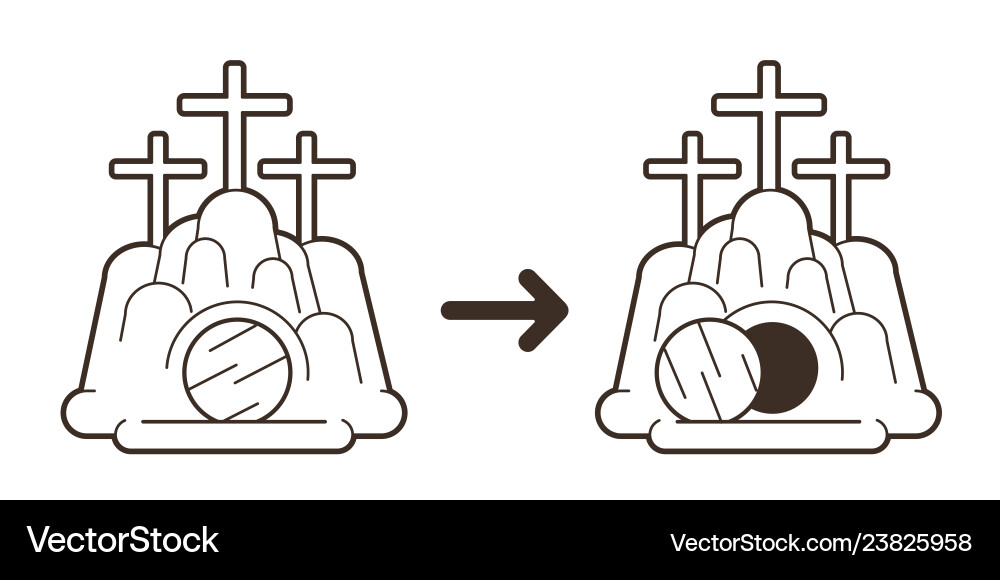Jesus' Tomb - Stone Cave Resurrection Royalty Free Vector