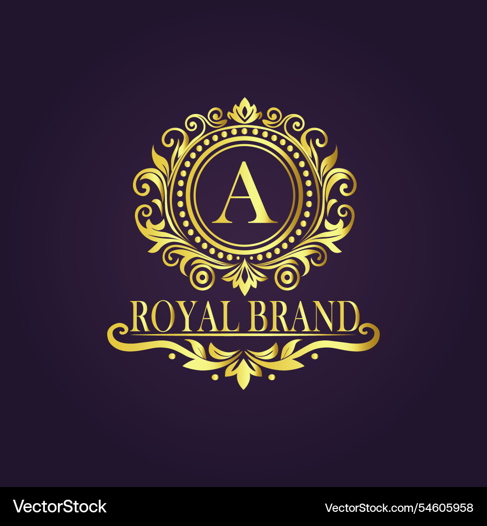 Letter a luxury gold logo concept Royalty Free Vector Image