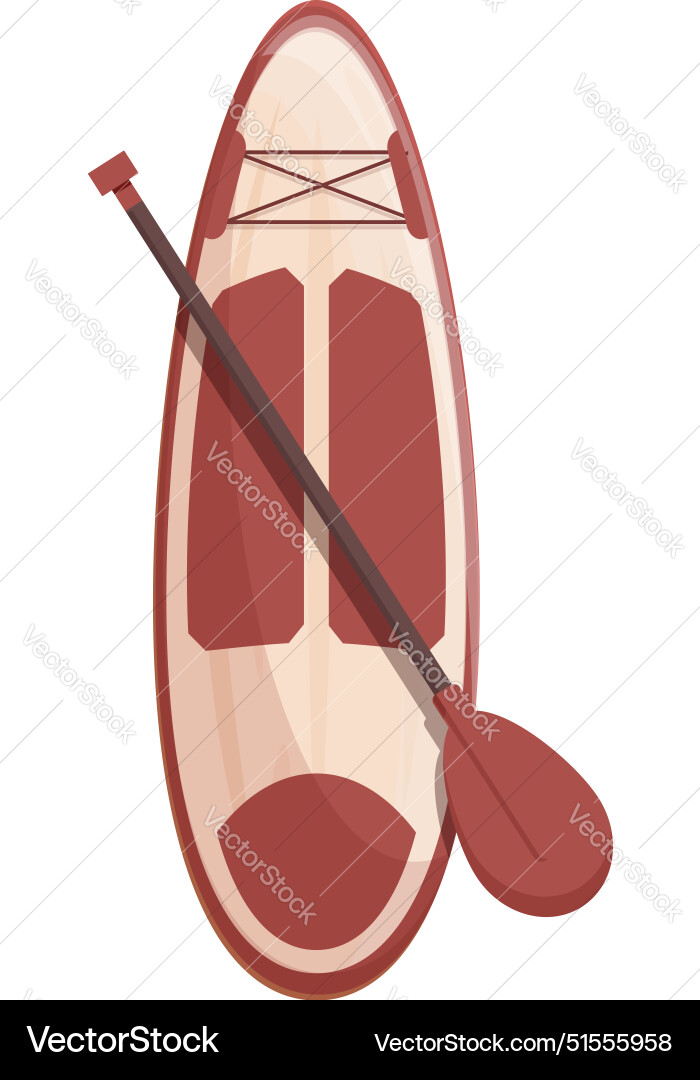 Red paddle board for sup surfing lying Royalty Free Vector