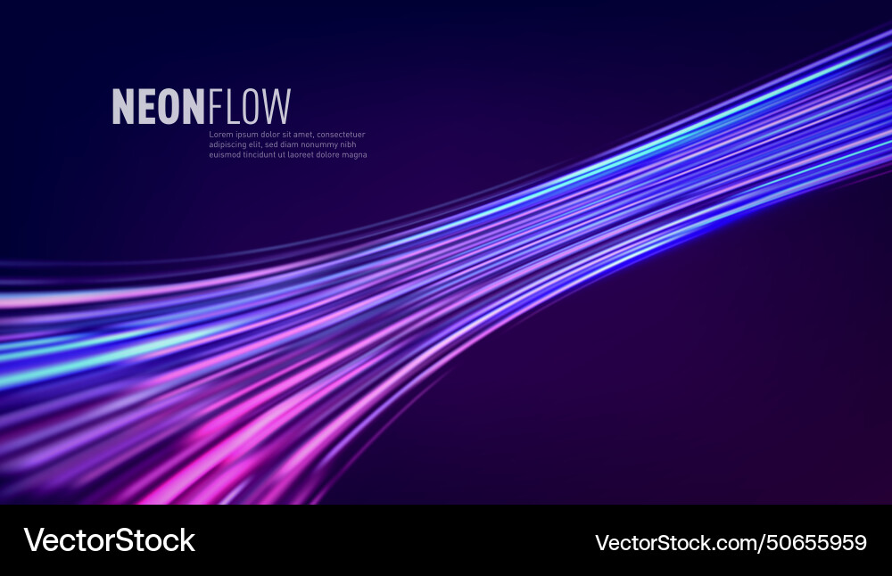 3d light neon speed motion flow background Vector Image