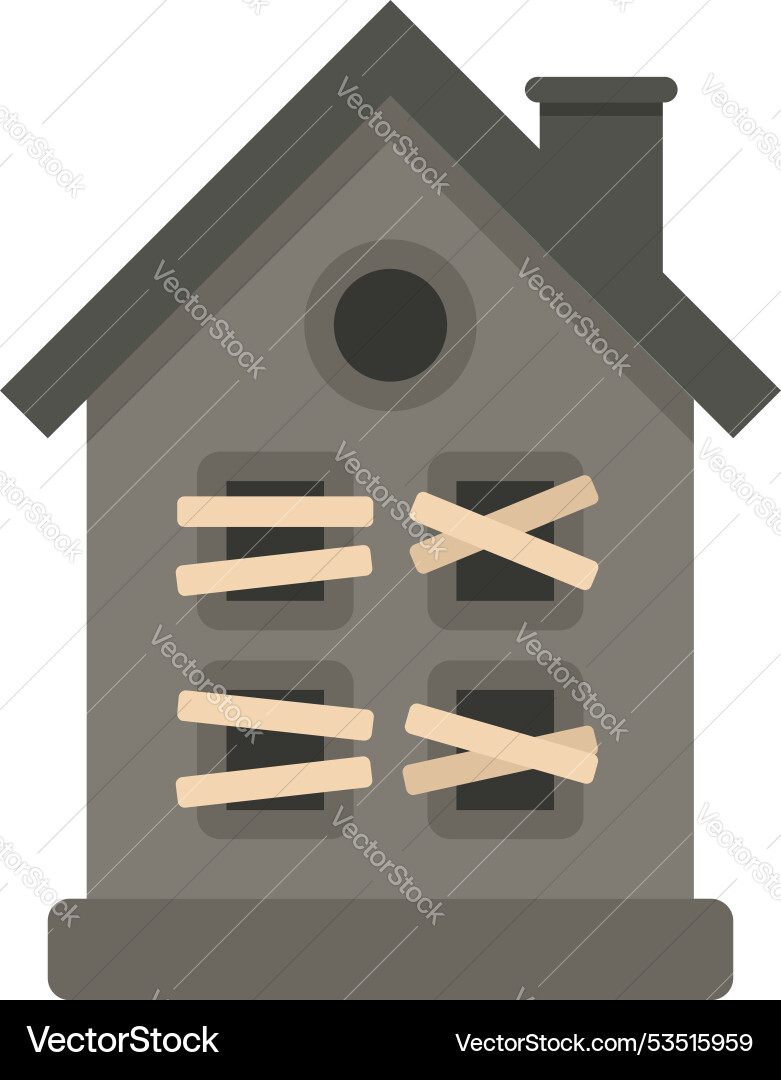 Abandoned house with boarded up windows Royalty Free Vector