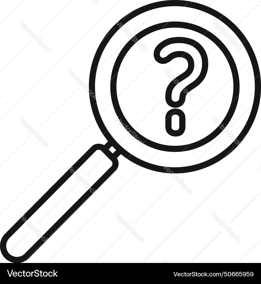 Search solution magnifier icon outline Royalty Free Vector
