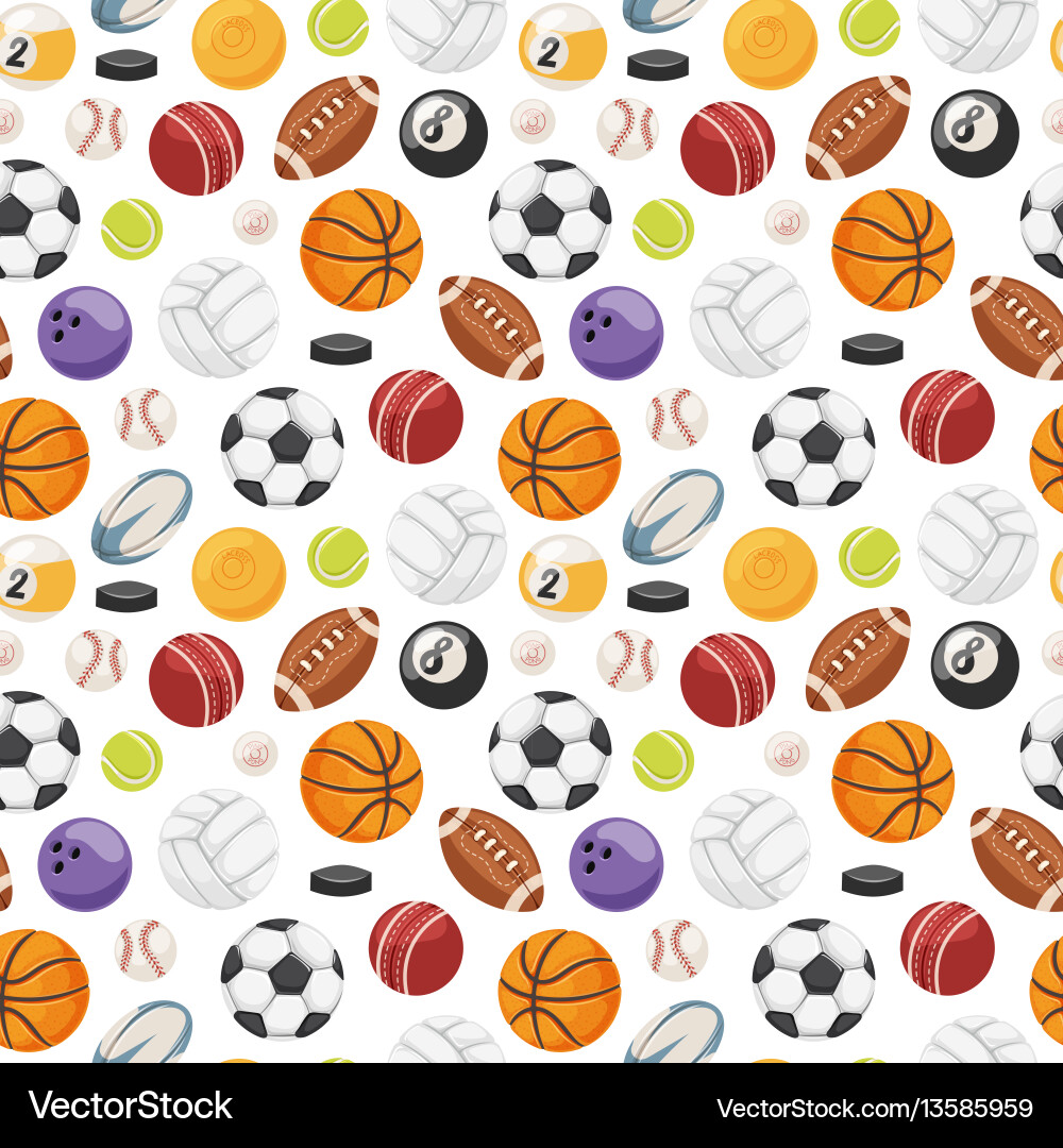 Set of balls isolated seamless pattern Royalty Free Vector