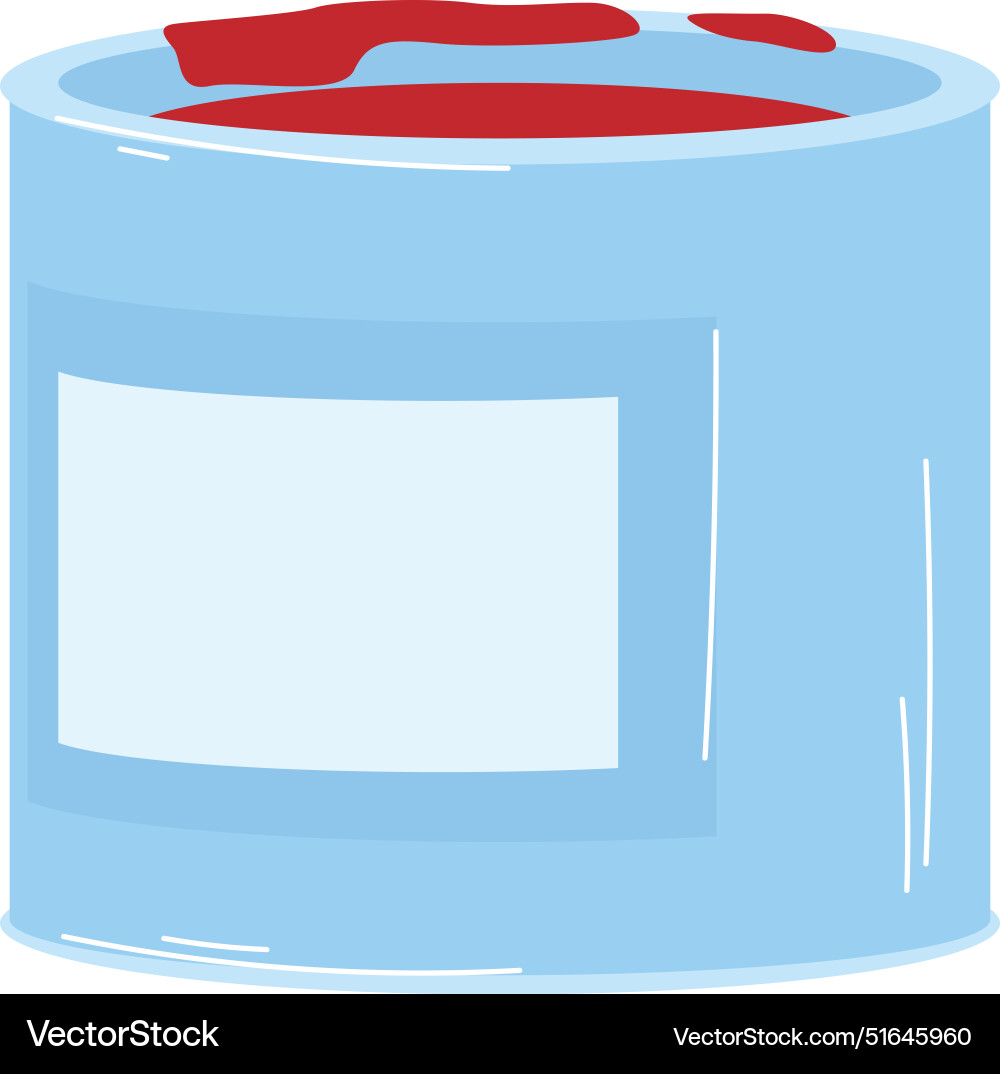 Blue paint red lid blank label design art Vector Image