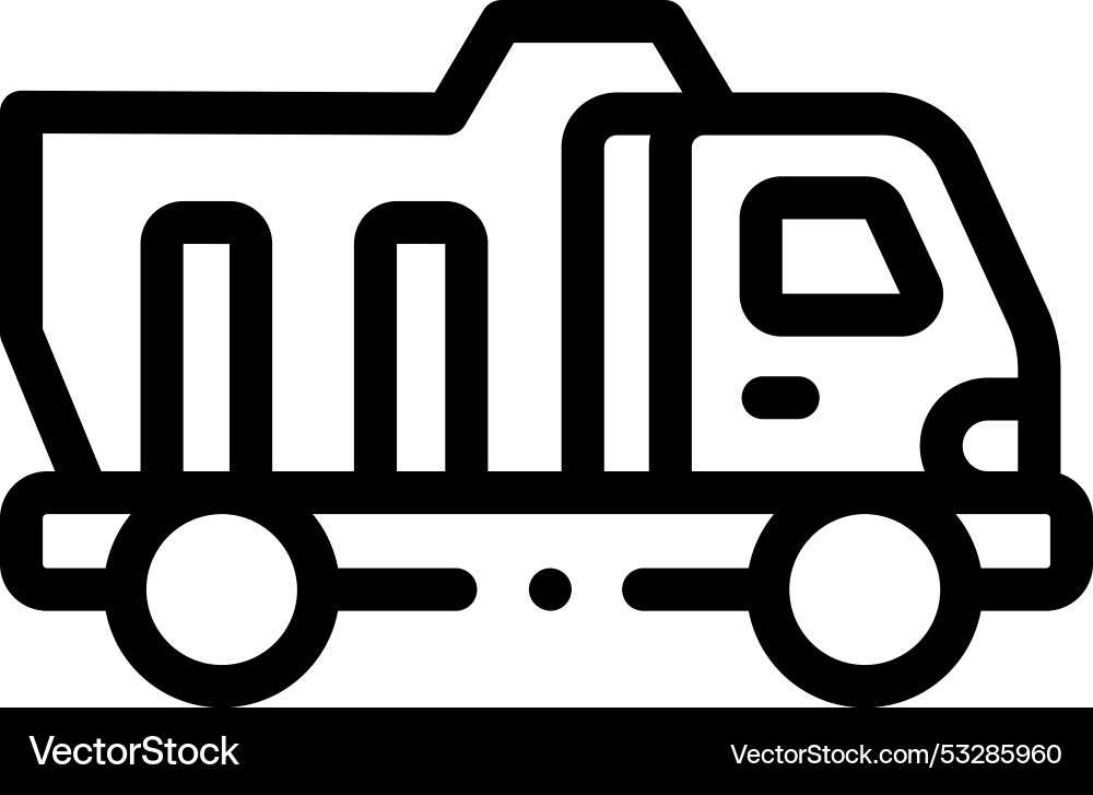 Dump truck icon thin linear style design isolated Vector Image