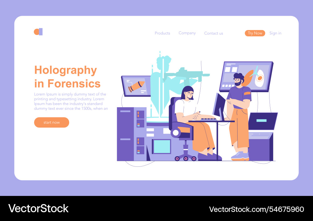 Forensics technologys flat Royalty Free Vector Image