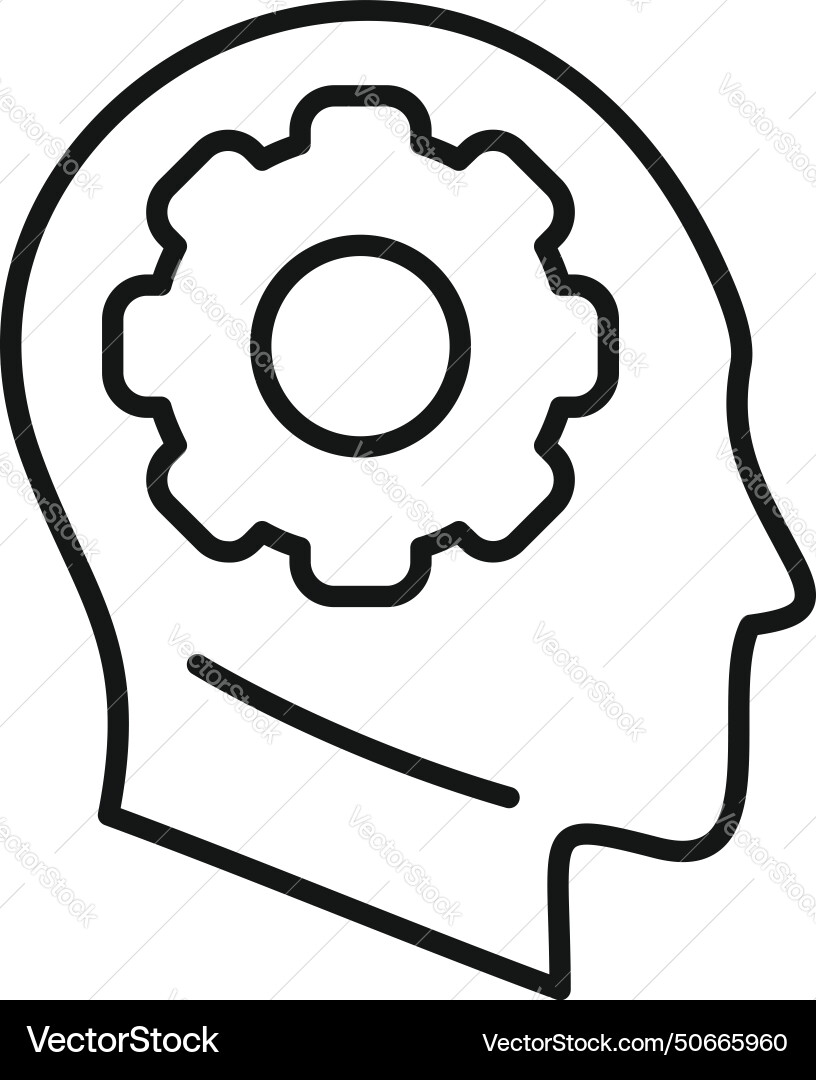 Gear solution plan icon outline evidence Vector Image