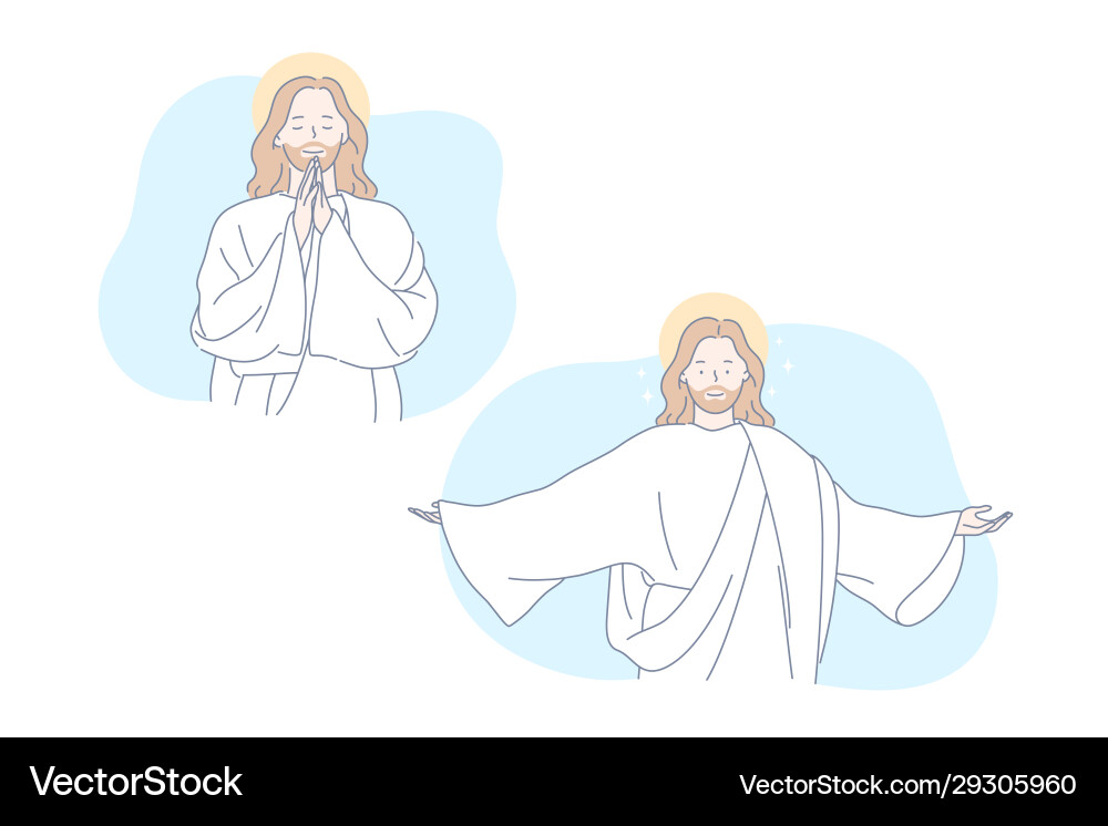 Jesus Praying - Faith and Redemption Royalty Free Vector