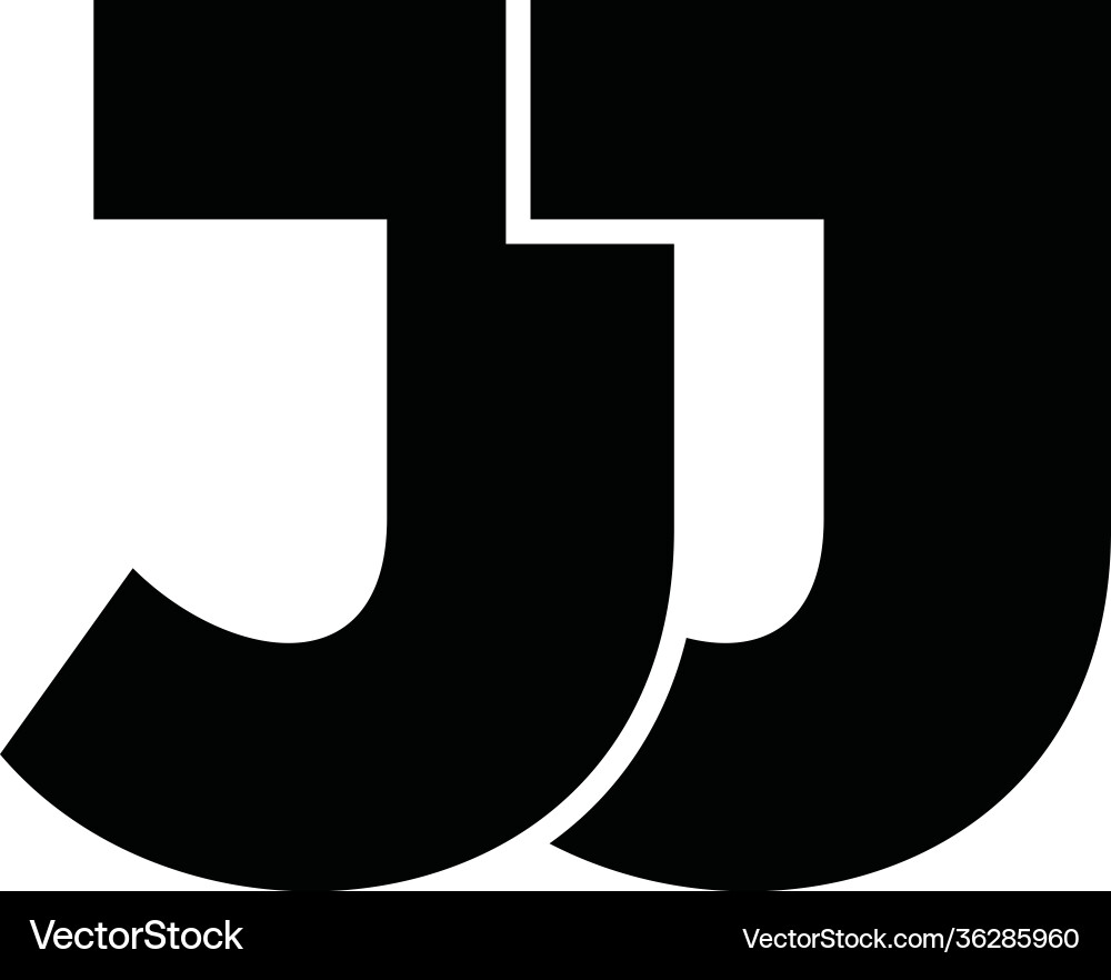 Letter jj linked arrow logo Royalty Free Vector Image