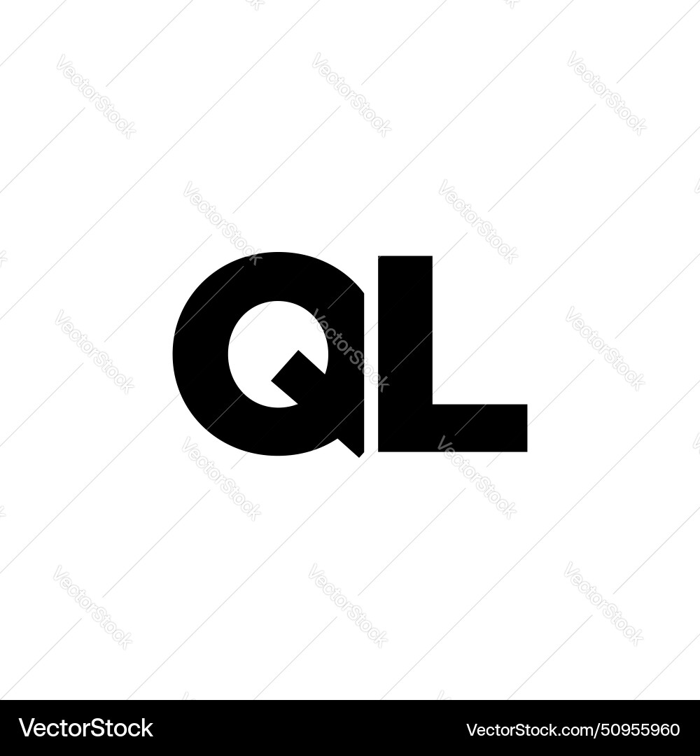 Letter q and l ql logo design template minimal Vector Image
