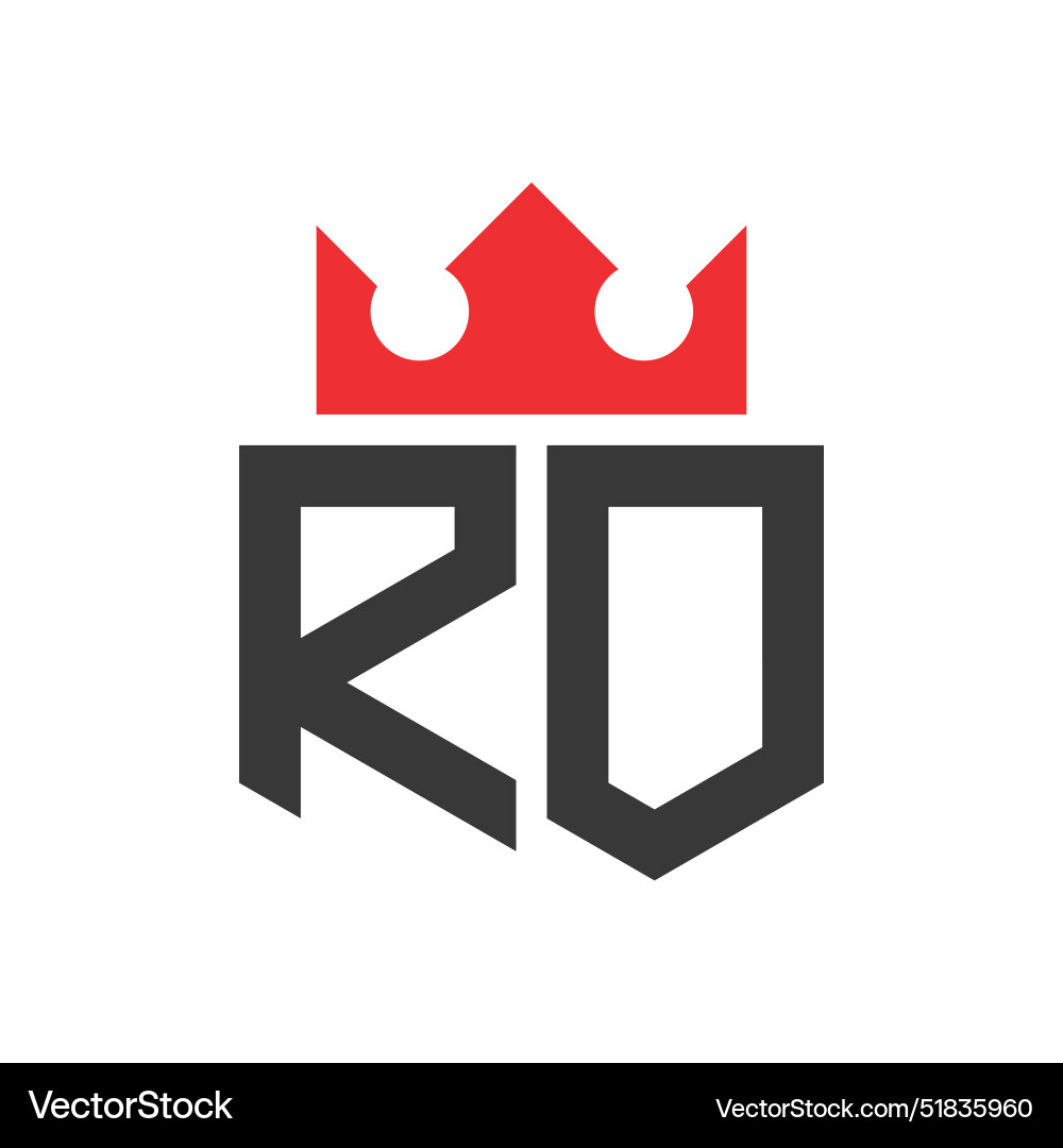 Letter ro crown logo Royalty Free Vector Image