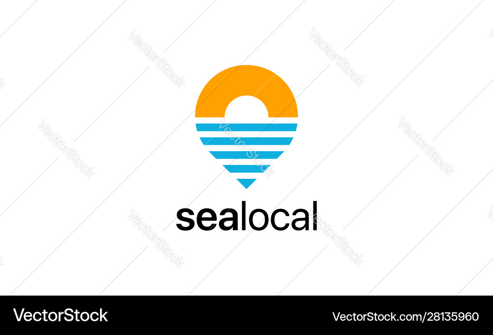 Orange blue local sea logo Royalty Free Vector Image