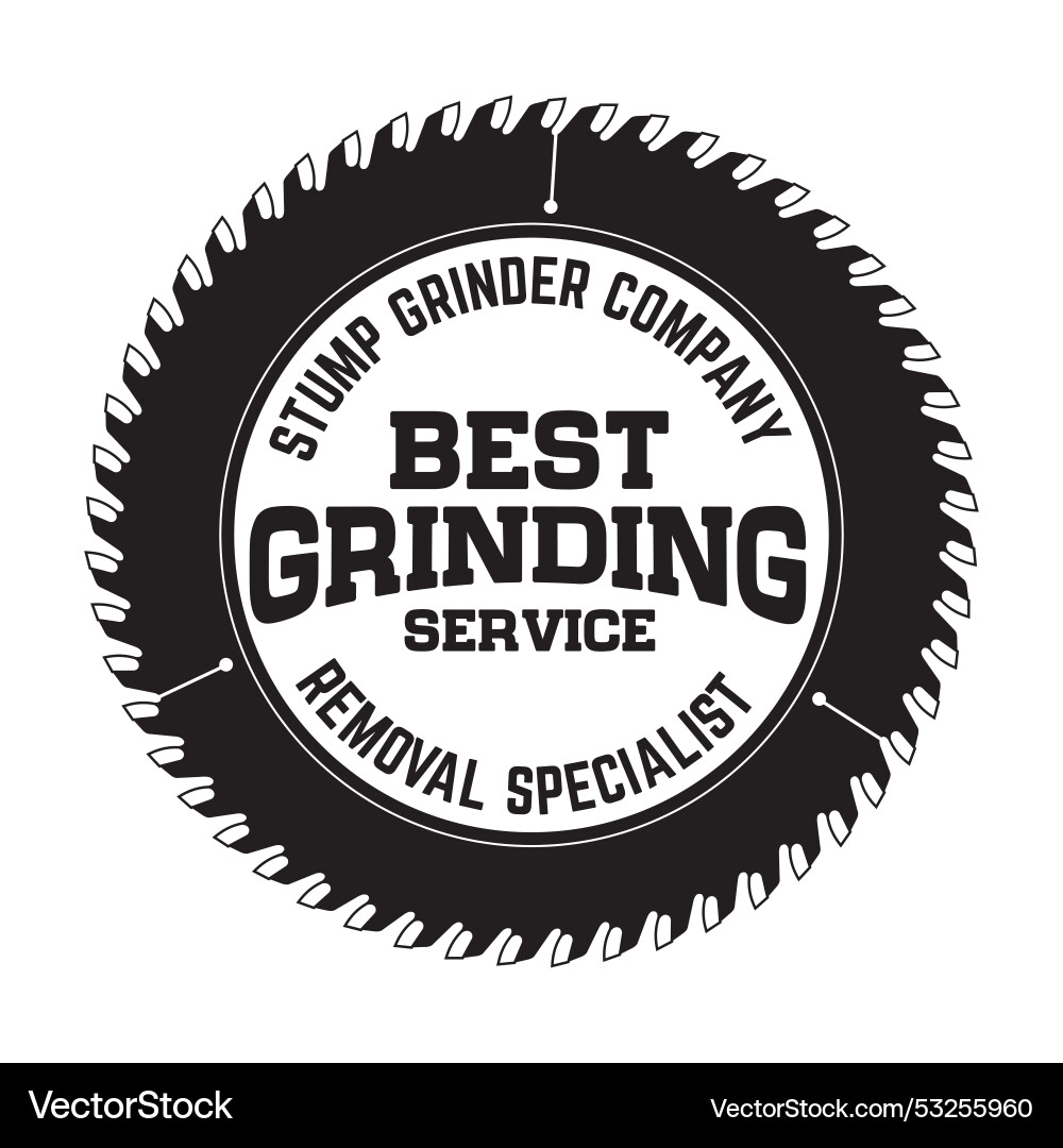 Stump grinder wood work logo Royalty Free Vector Image