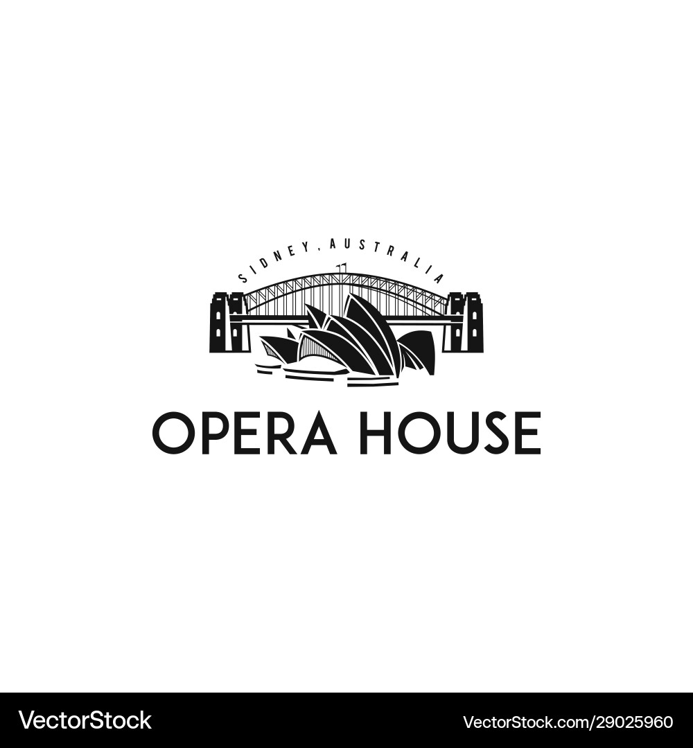 Sydney opera house logo Royalty Free Vector Image