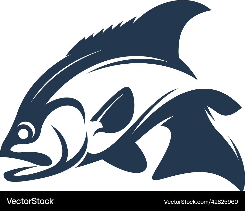 Tilapia fish fishing template Royalty Free Vector Image