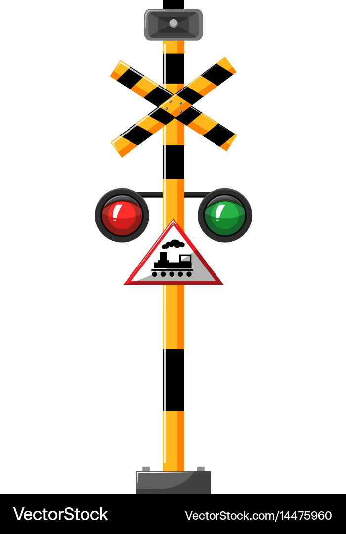 Train sign with red and green light Royalty Free Vector