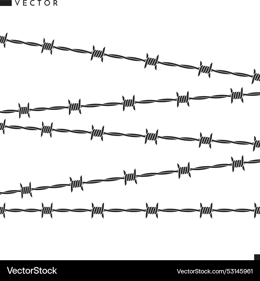 Barbed wire silhouette Royalty Free Vector Image