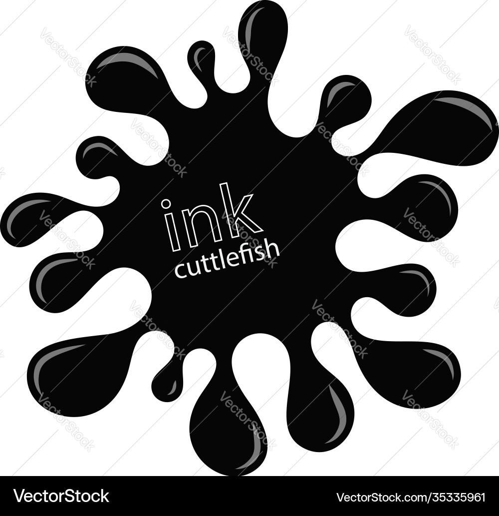 Black sea cuttlefish ink on white Royalty Free Vector Image