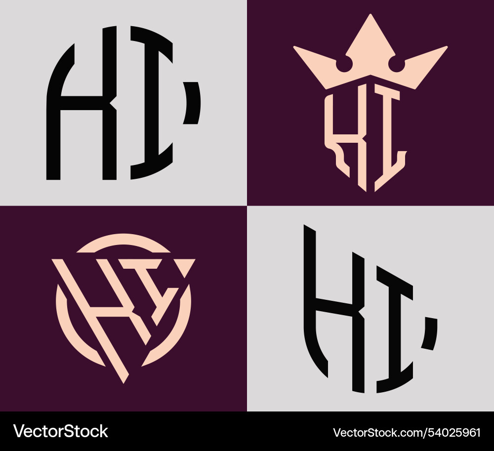 Creative simple initial letters ki logo designs Vector Image