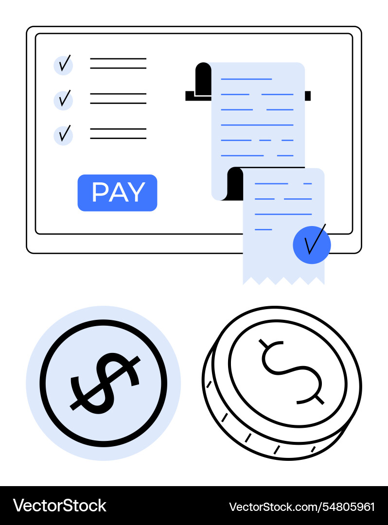 Digital payment concept with transaction receipt Vector Image