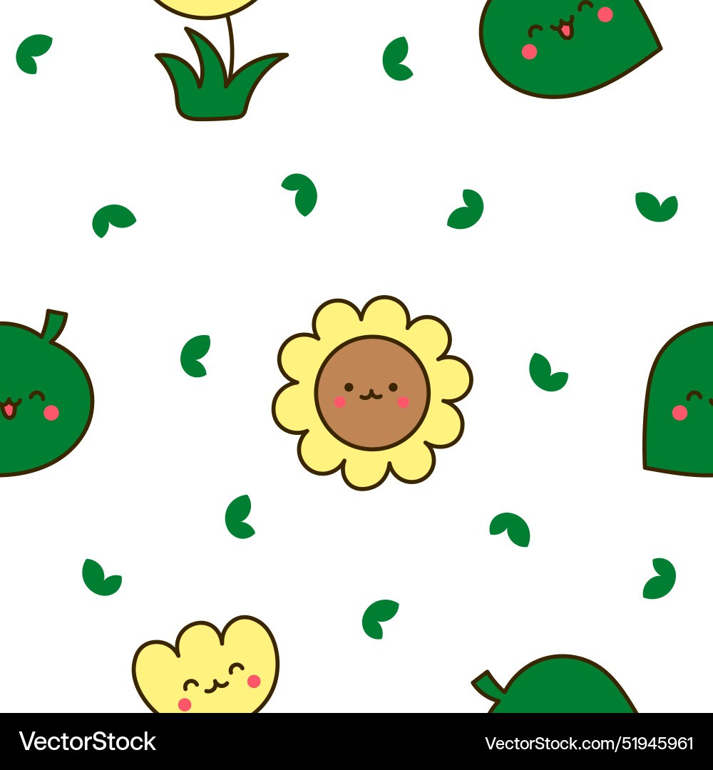 Kawaii cartoon farm characters seamless pattern Vector Image