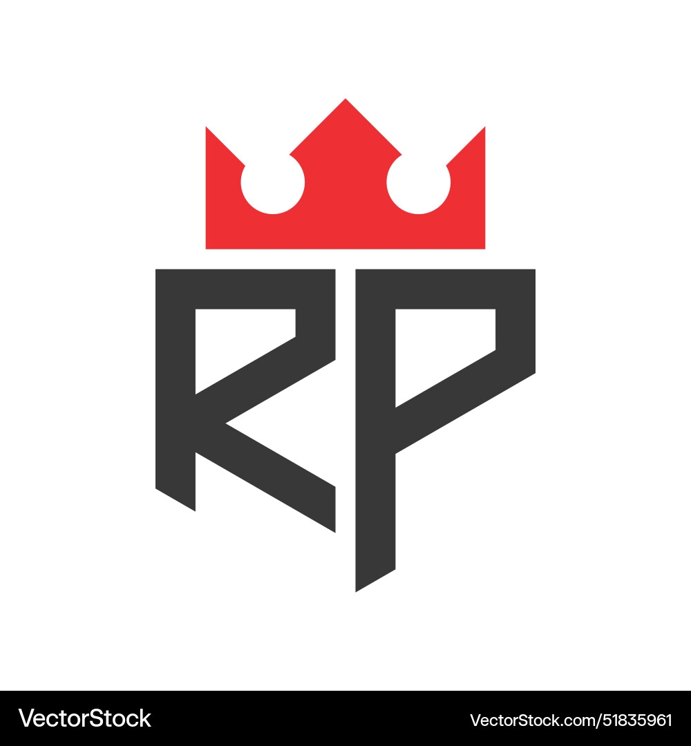 Letter rp crown logo Royalty Free Vector Image