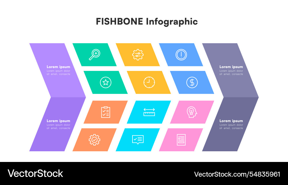 Multi-layer fishbone diagram infographic Vector Image