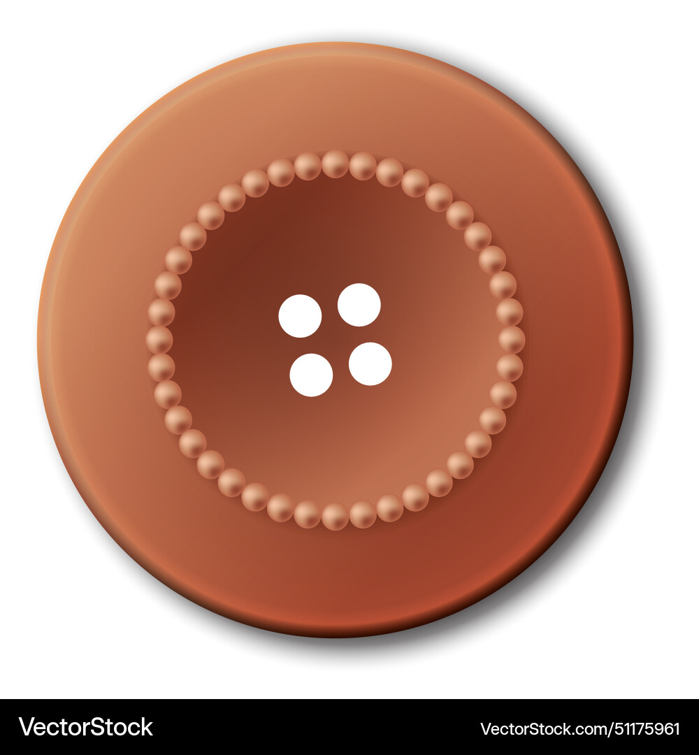 Sewing button icon isolated on white circular Vector Image