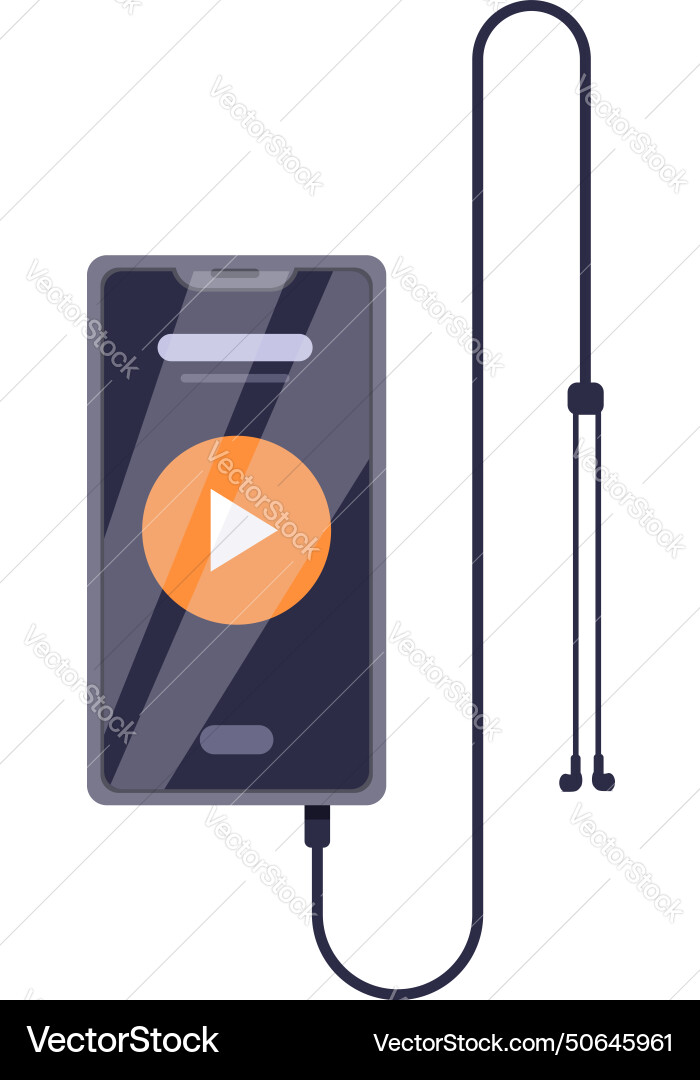 Smartphone music player icon cartoon Royalty Free Vector