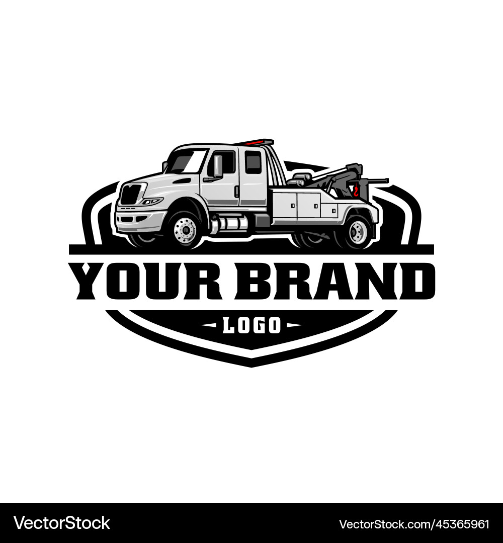 Towing truck logo isolated Royalty Free Vector Image