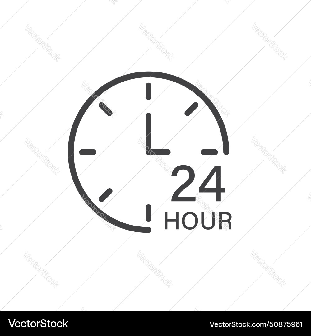 Twenty four hours icon set clock service support Vector Image