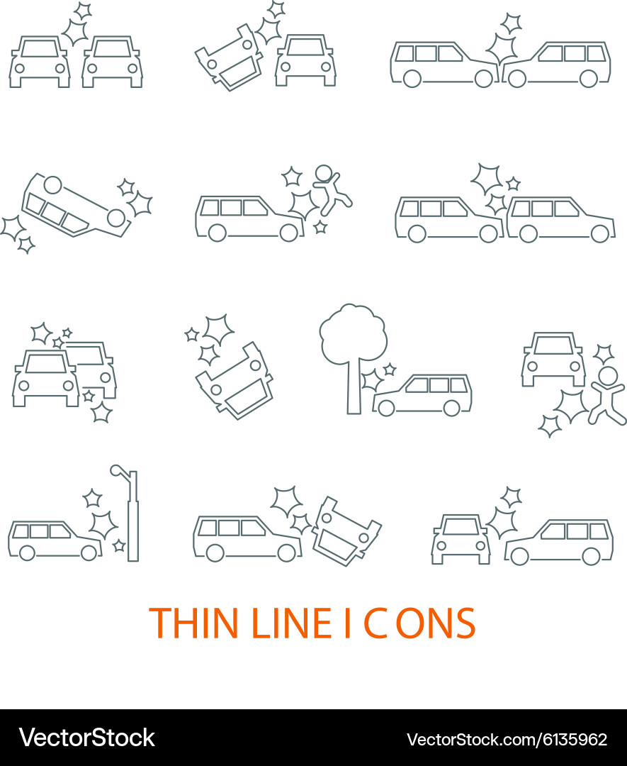 Car crash Royalty Free Vector Image - VectorStock