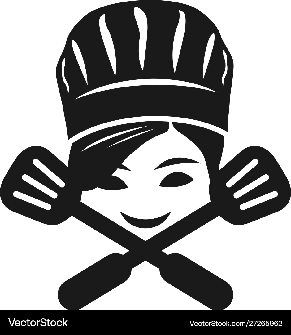 Children chef logo design Royalty Free Vector Image