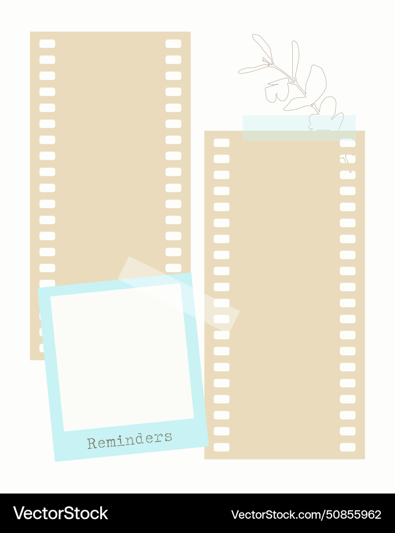 Digital scrapbooking reminders template vintage Vector Image