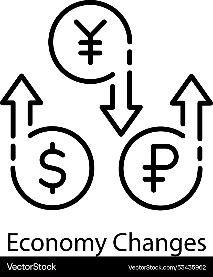 Economy changes Royalty Free Vector Image - VectorStock