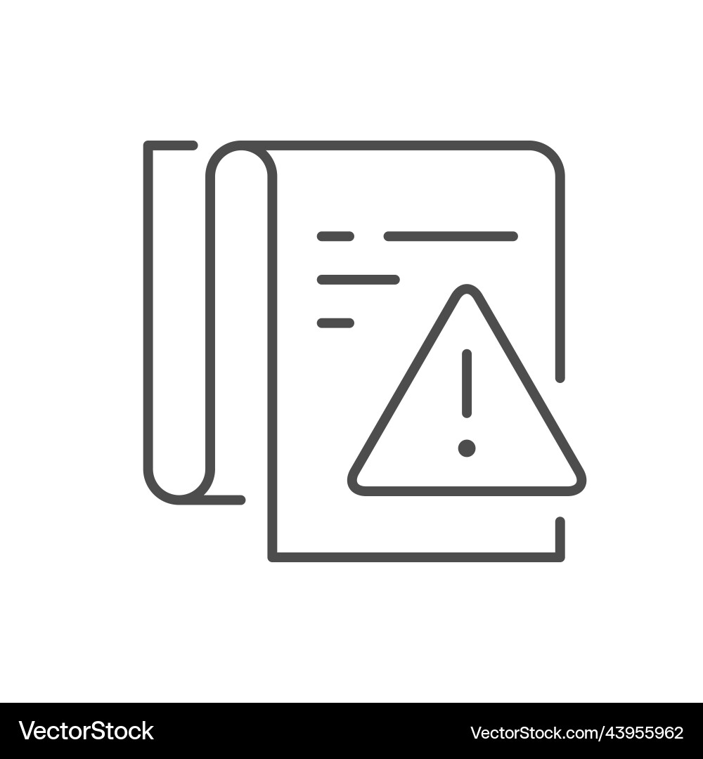 Financial alert line outline icon Royalty Free Vector Image